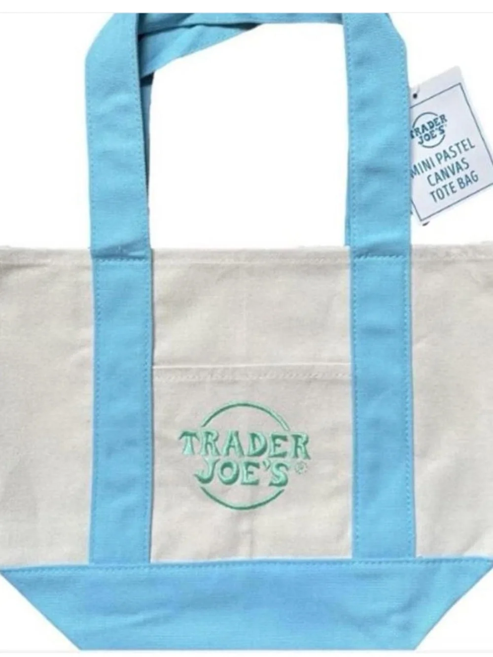 Trader Joe'S | Bags | Nwt Trader Joes Mini Pastel Canvas Tote Bags Blue ...